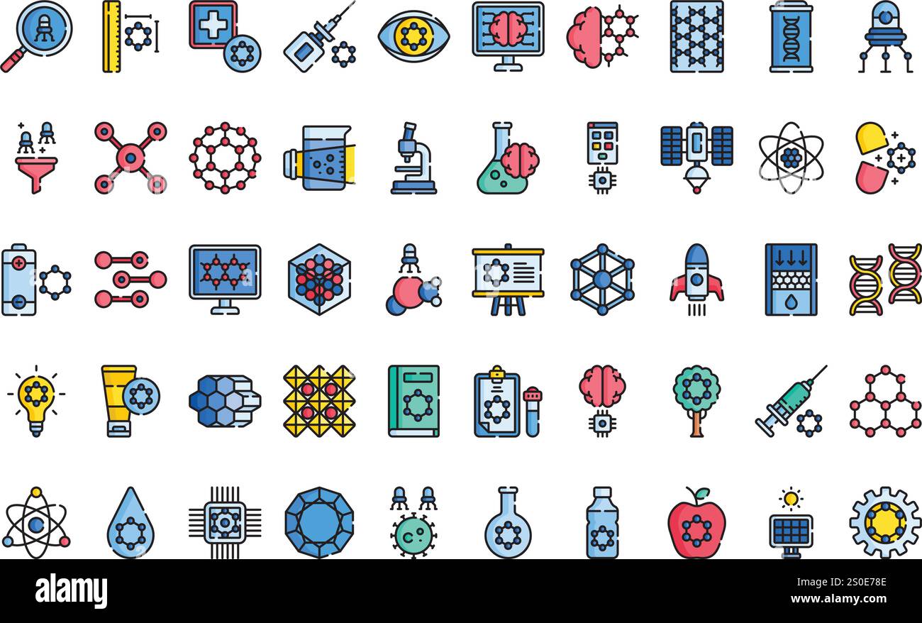 Nanotechnology icons High-Quality Vector Icons Collection with Editable ...