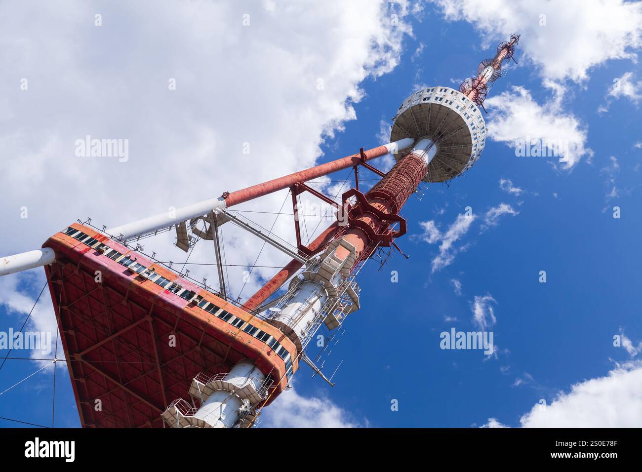 Georgia Tbilisi TV Broadcasting Tower is under blue sky with white ...