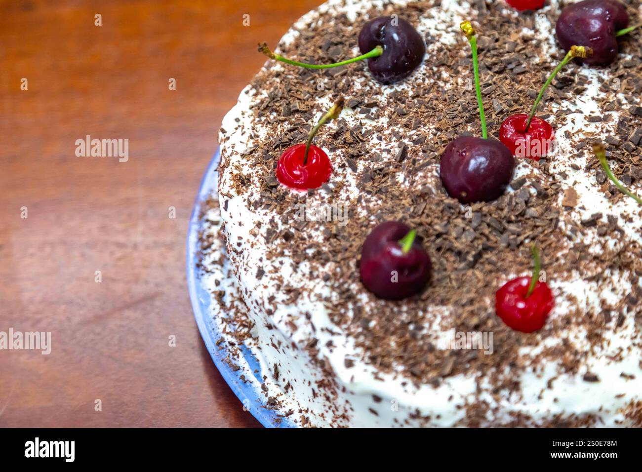 The most traditional rustic black forest pie Stock Photo - Alamy