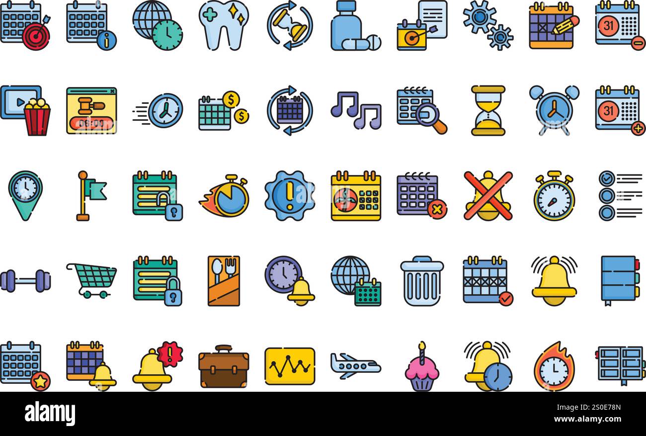 Calendar and date icons High-Quality Vector Icons Collection with ...