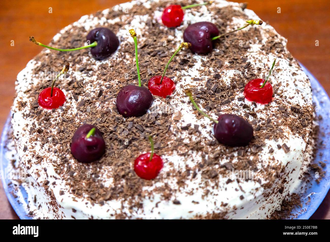 The most traditional rustic black forest pie Stock Photo - Alamy