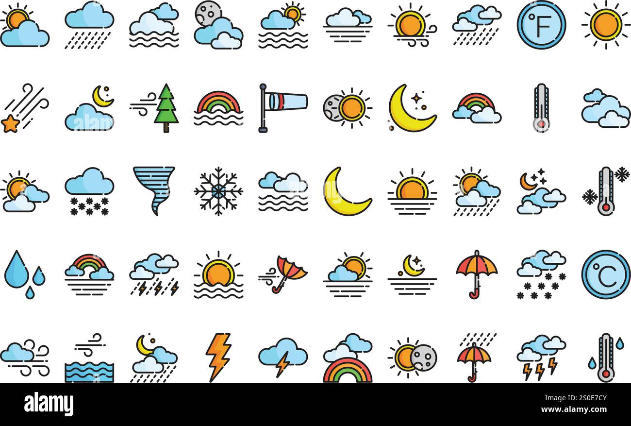 Weather icons High-Quality Vector Icons Collection with Editable Stroke ...