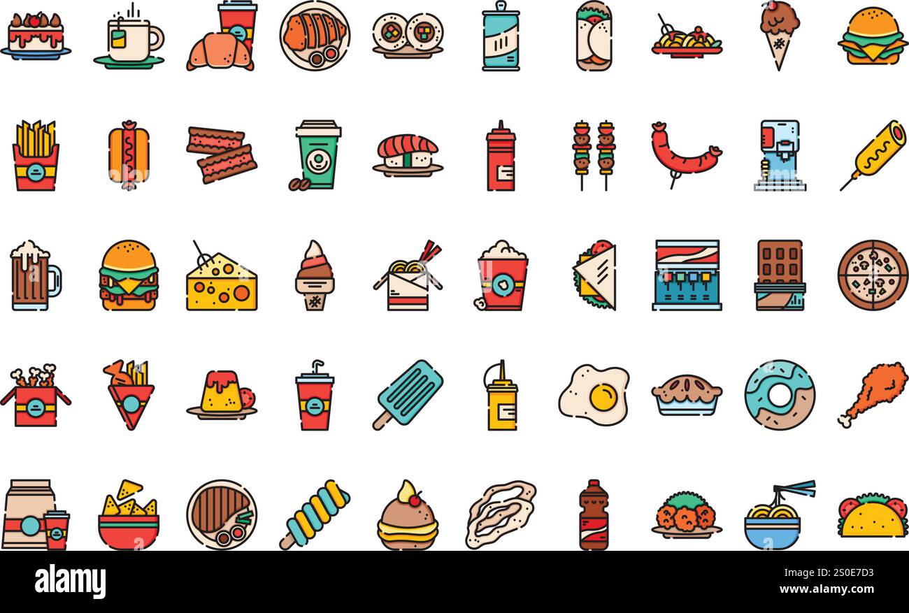 Fast food icons High-Quality Vector Icons Collection with Editable ...