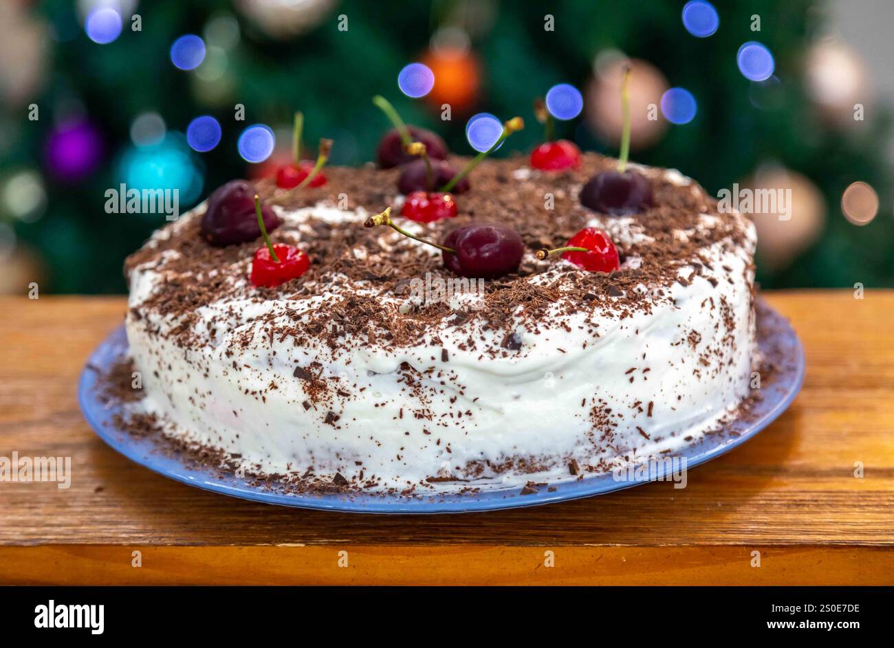 The most traditional rustic black forest pie Stock Photo - Alamy