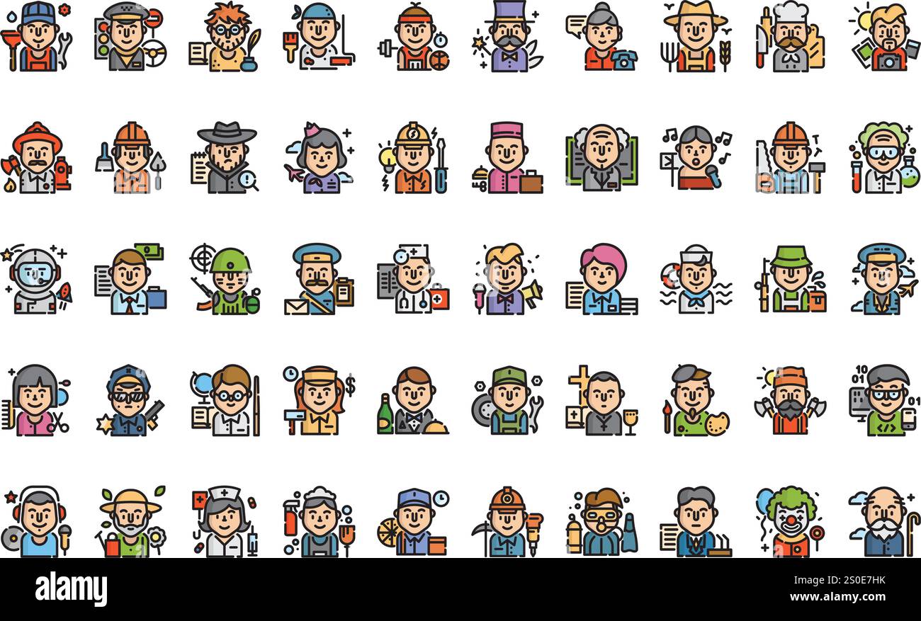 Professions and jobs icons High-Quality Vector Icons Collection with ...