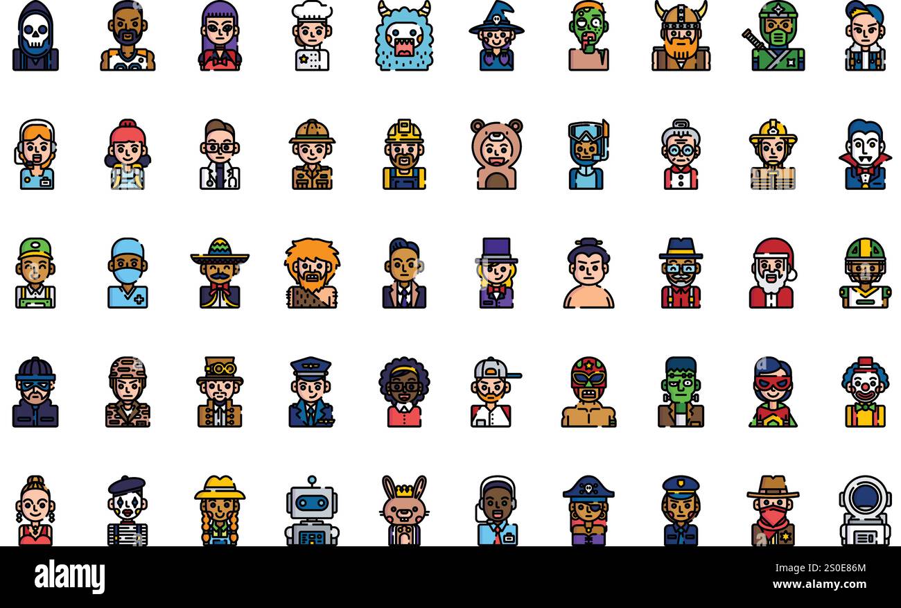 Avatars icons High-Quality Vector Icons Collection with Editable Stroke ...