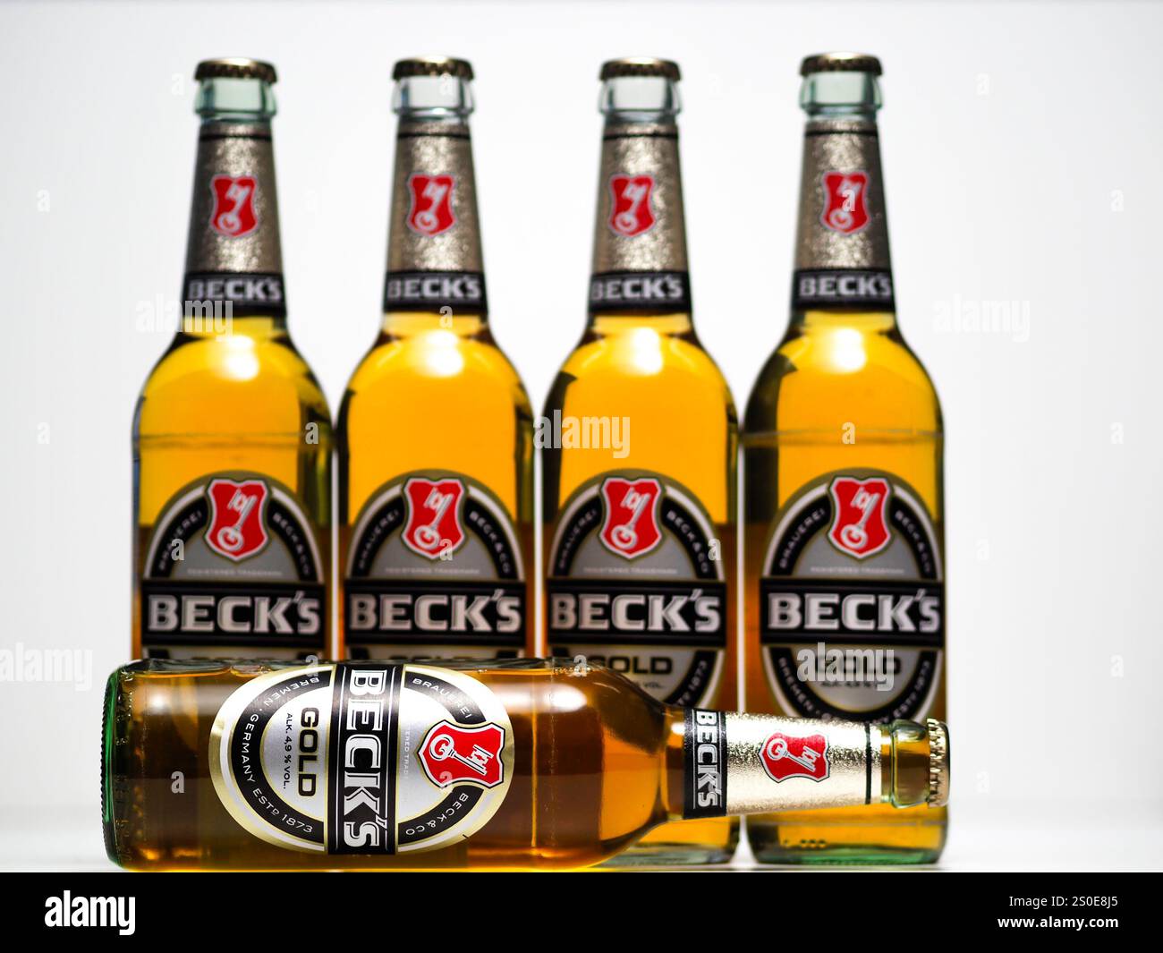 Germany. 27th Dec, 2024. In this photo illustration, bottles of Beck's ...
