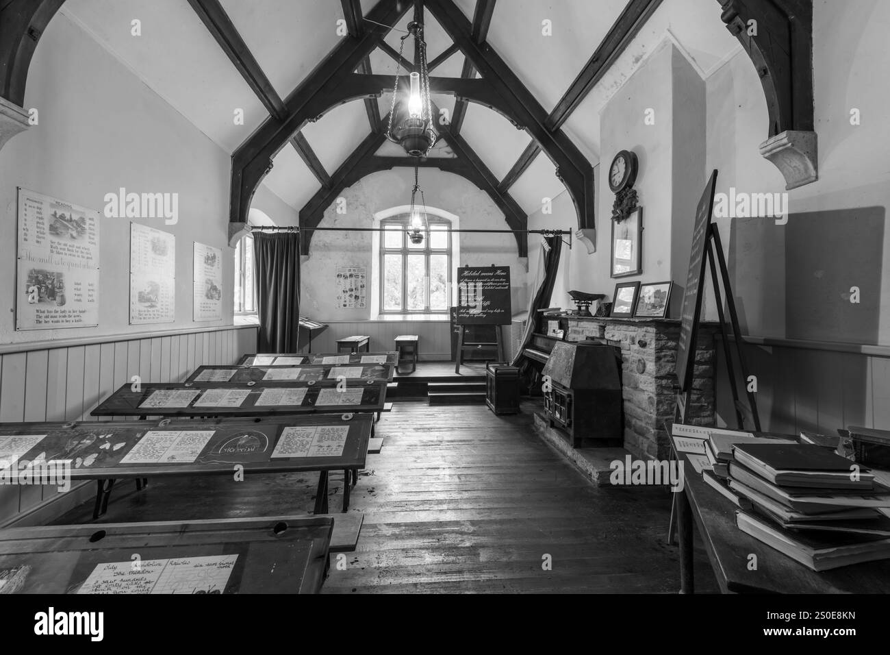 Photo of the interior of the old school house in Tyneham village Stock ...