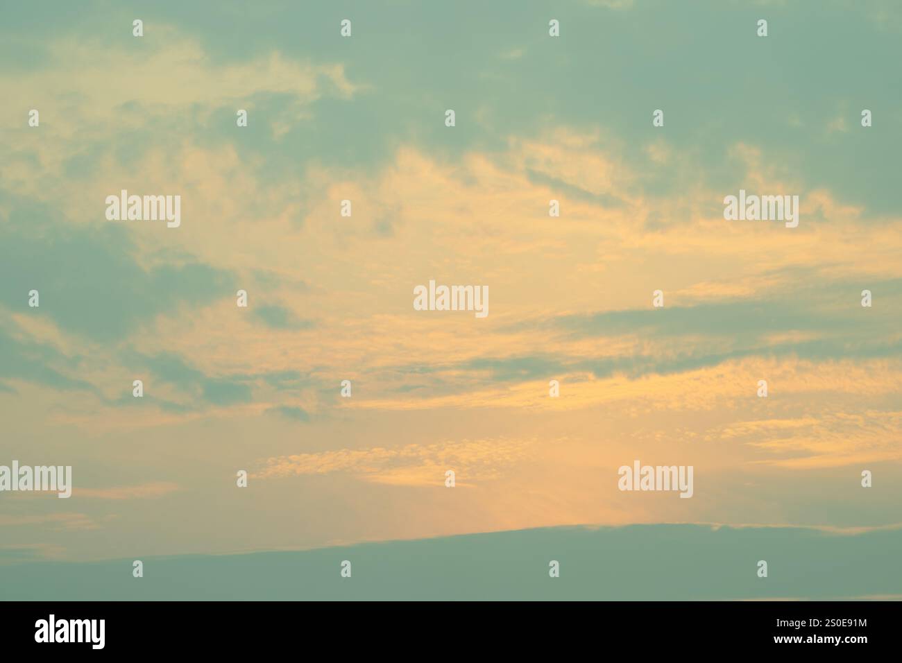 Late evening sky light through light cloud creating ethereal effect in ...
