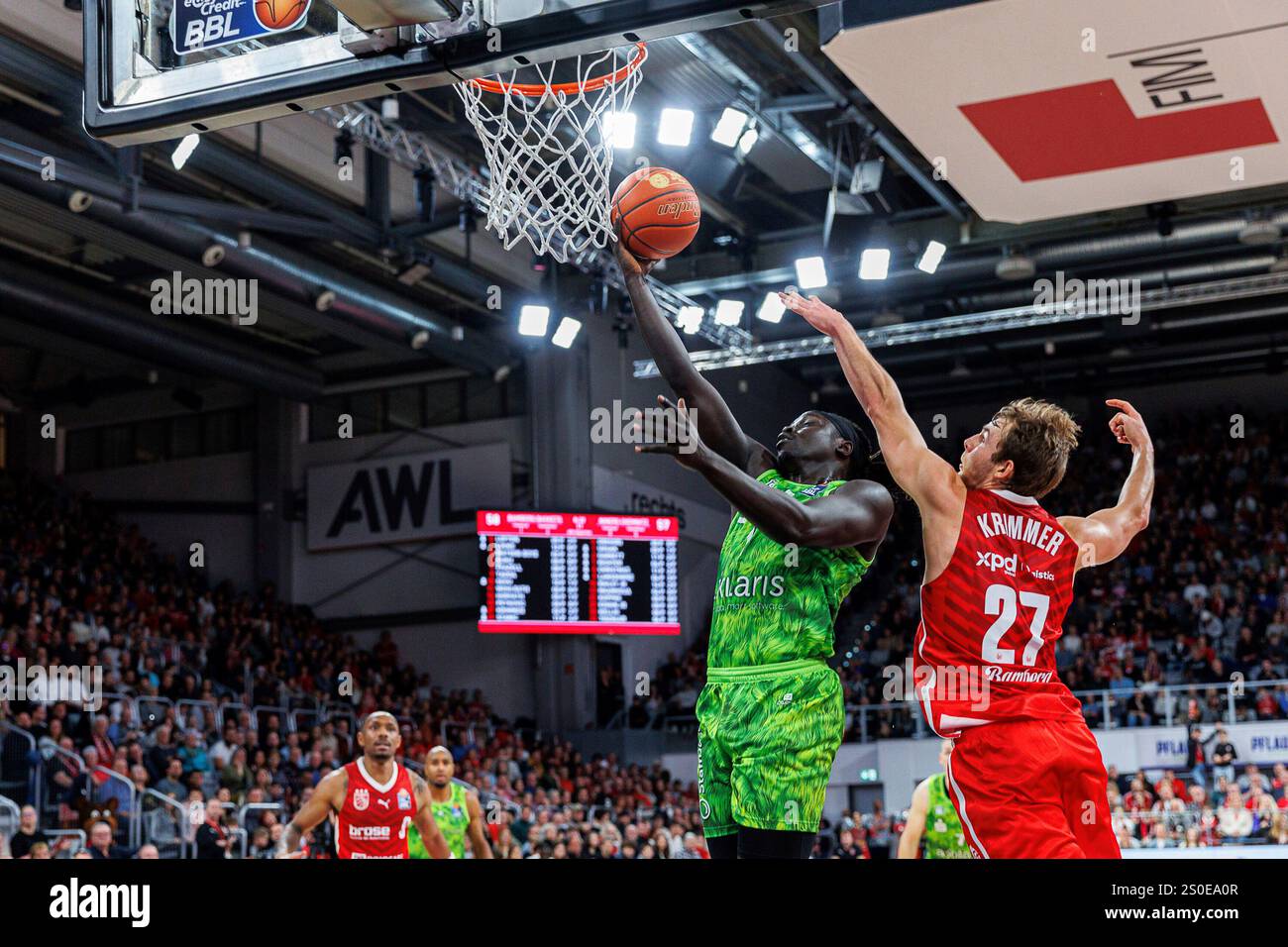 Bamberg, Deutschland. 27th Dec, 2024. Aher Uguak (Niners Chemnitz, #01 ...
