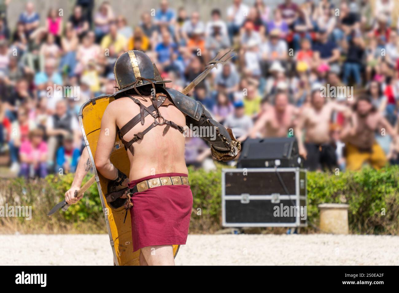 Gladiators fight in a historical arena Stock Photo - Alamy