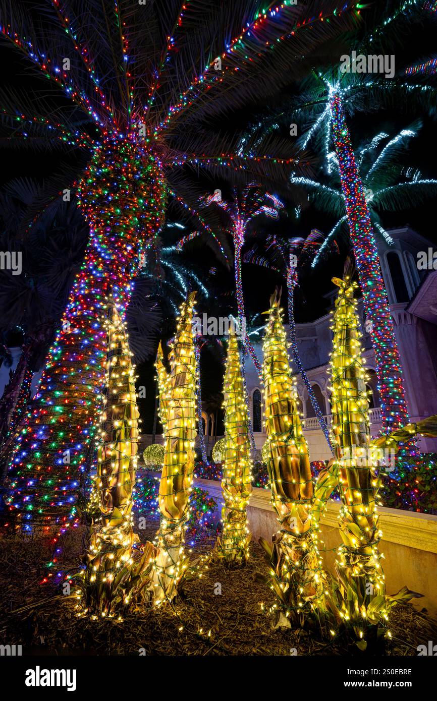 Christmas lights. Hutchinson Island Mansion (Robert Eustace estate ...
