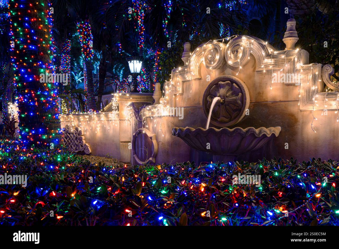Christmas lights. Hutchinson Island Mansion (Robert Eustace estate ...