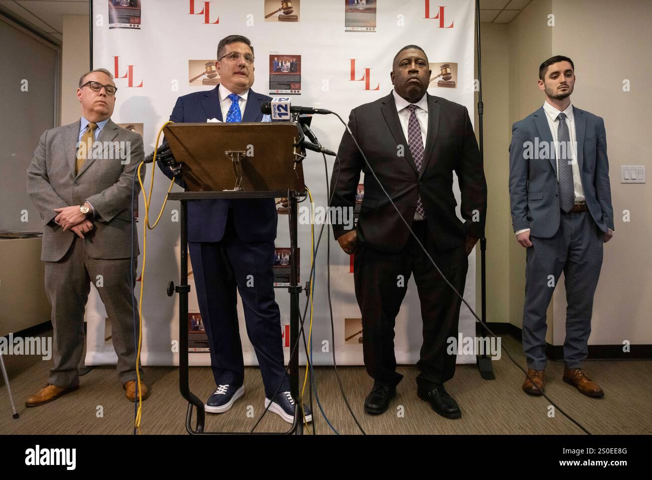 Former NYPD Chief of Department Jeffrey Maddrey, 2nd right, and ...