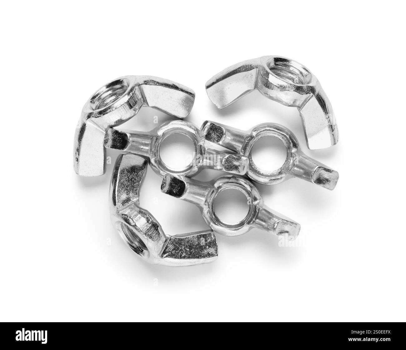 Chrome wingnuts isolated on white background Stock Photo - Alamy