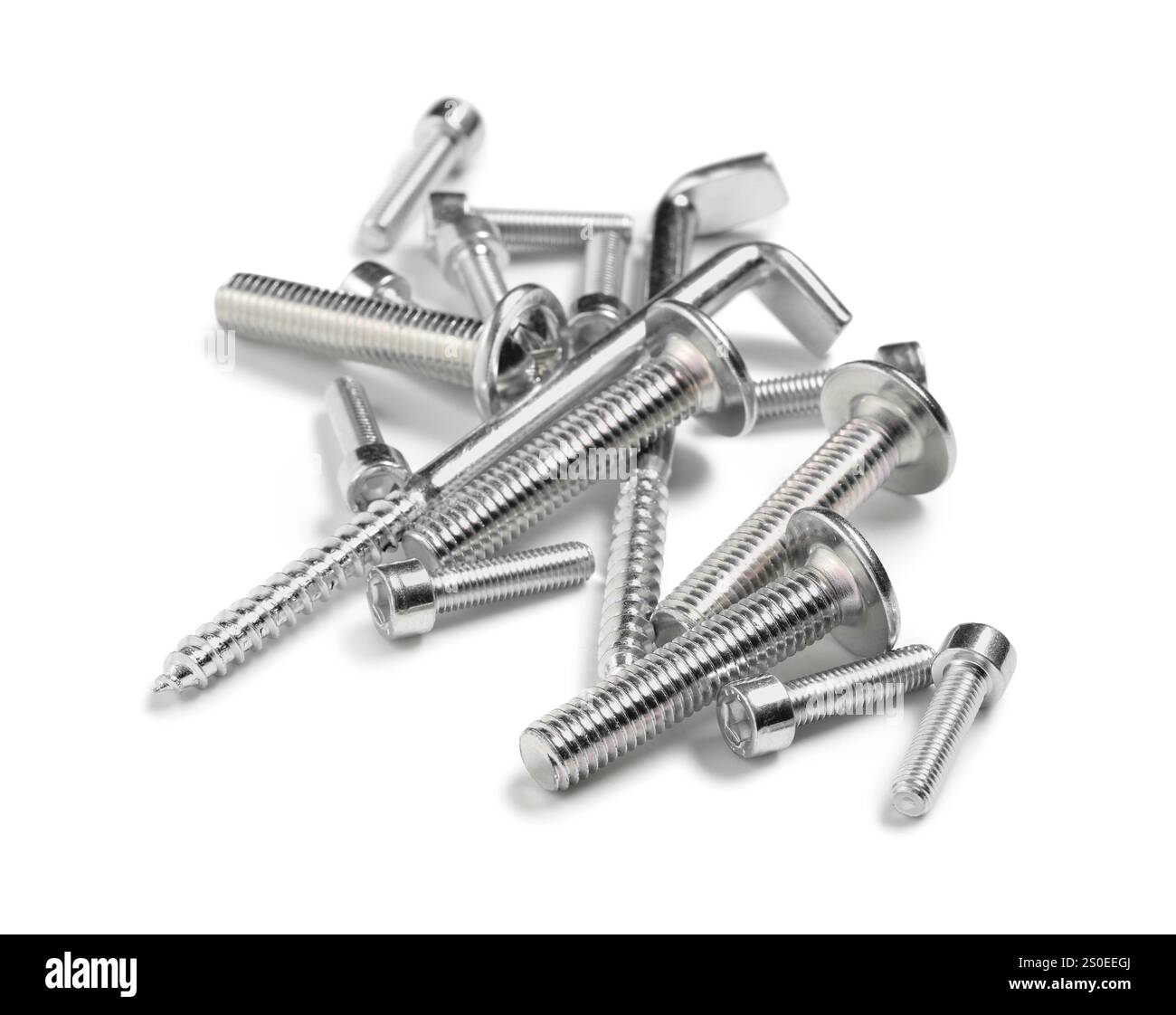 Tap bolts and screws isolated on white background Stock Photo - Alamy