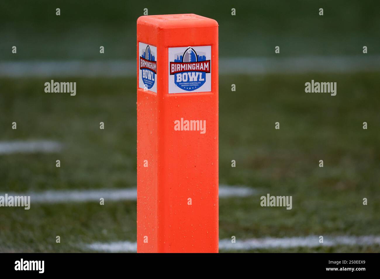 BIRMINGHAM, AL - DECEMBER 27: An end zone pylon with the Birmingham ...