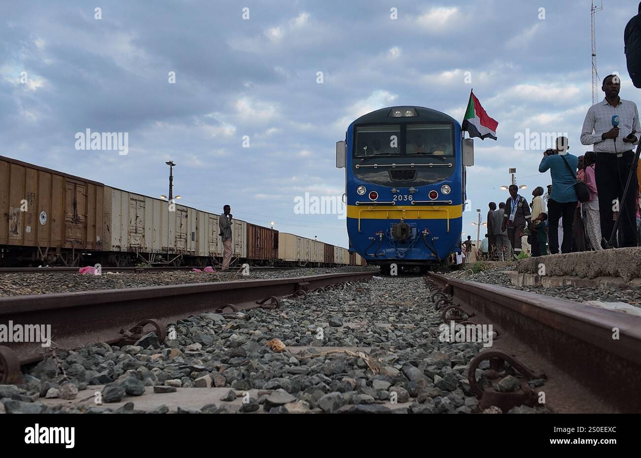 Port Sudan, Sudan. 27th Dec, 2024. A train is seen at a railway station ...