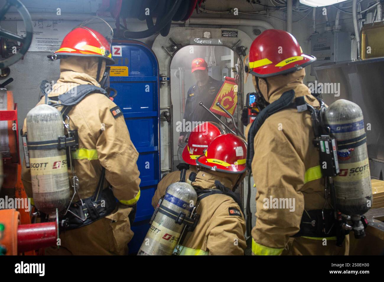 241227-N-AC395-1278 SOUTH CHINA SEA (Dec. 27, 2024) Sailors simulate ...