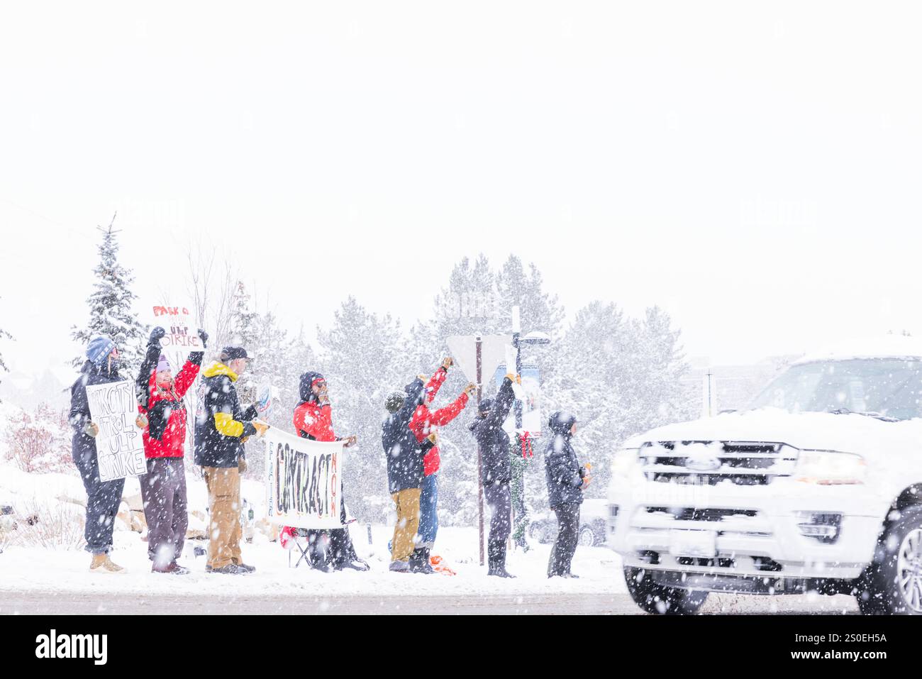 Snydervilled, Utah, USA. 27th Dec, 2024. Vail ski patrol employees hold ...