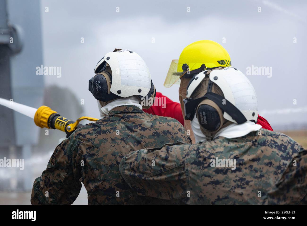 U.S. Marines with the Marine Medium Tiltrotor Squadron (VMM) 263, 2nd Marine Aircraft Wing ...