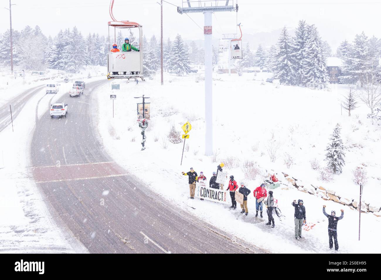 Snydervilled, Utah, USA. 27th Dec, 2024. Vail ski patrol employees hold ...