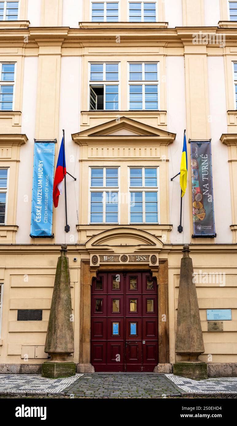 Facade of Czech Museum of Music, housed in the former Baroque church of ...