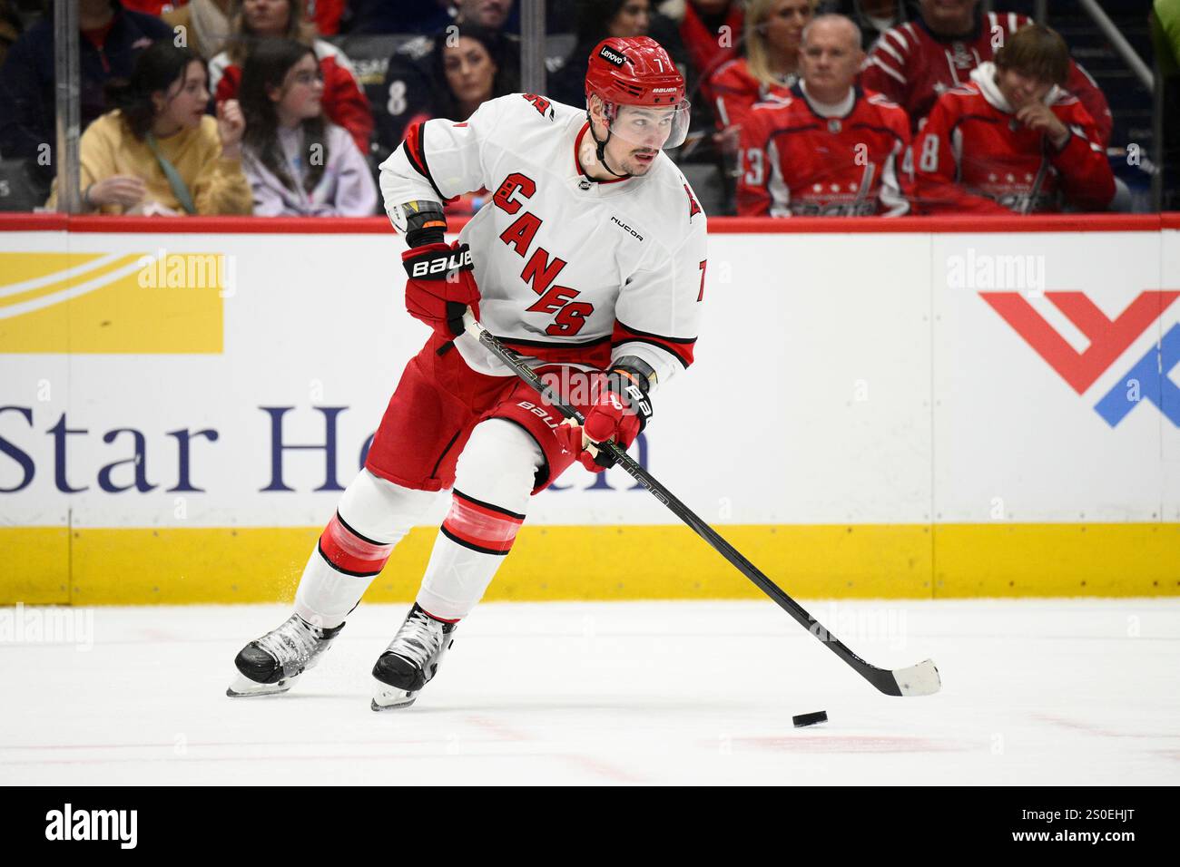 Carolina Hurricanes defenseman Dmitry Orlov (7) in action during the first period of an NHL ...