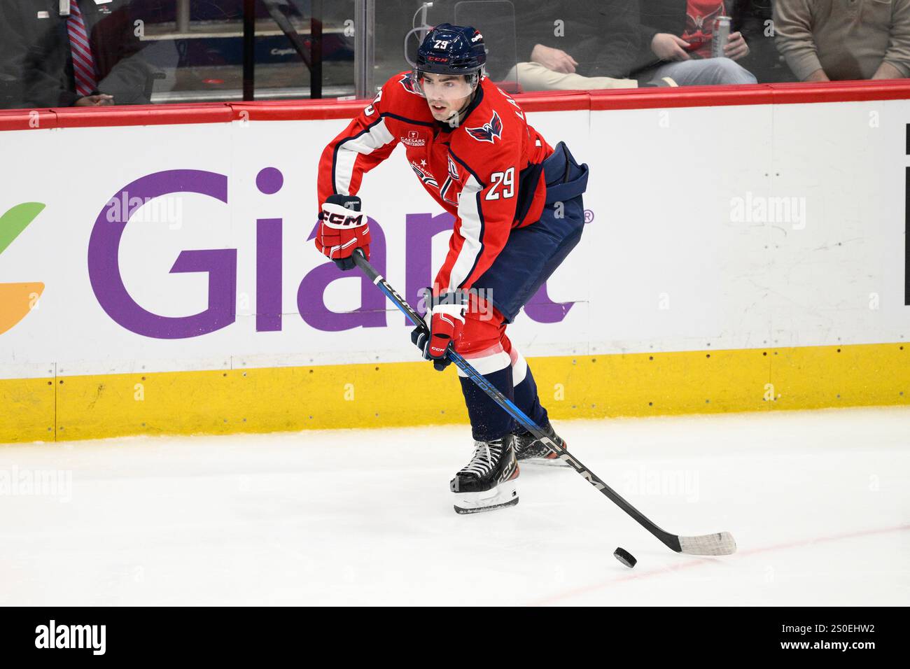 Washington Capitals center Hendrix Lapierre (29) in action during the ...