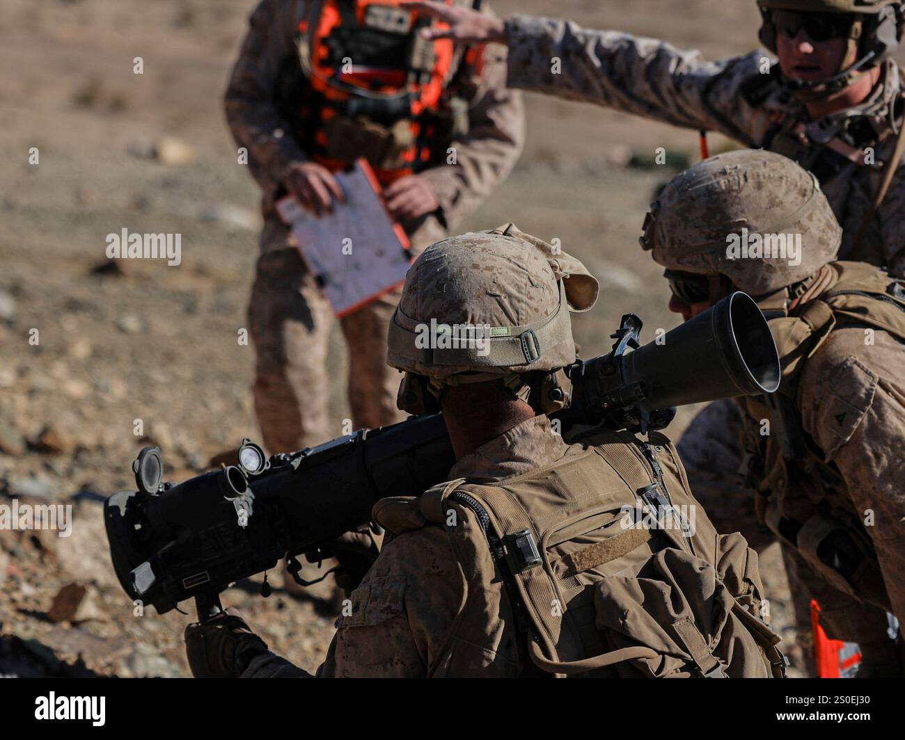 U.S. Marine Corps Lance Cpl. Khalid Pasha prepares to fire an M3A1 ...