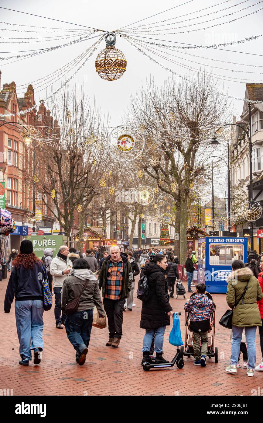 A view along Broad Street in Reading, Berkshire, UK in December 2024 ...