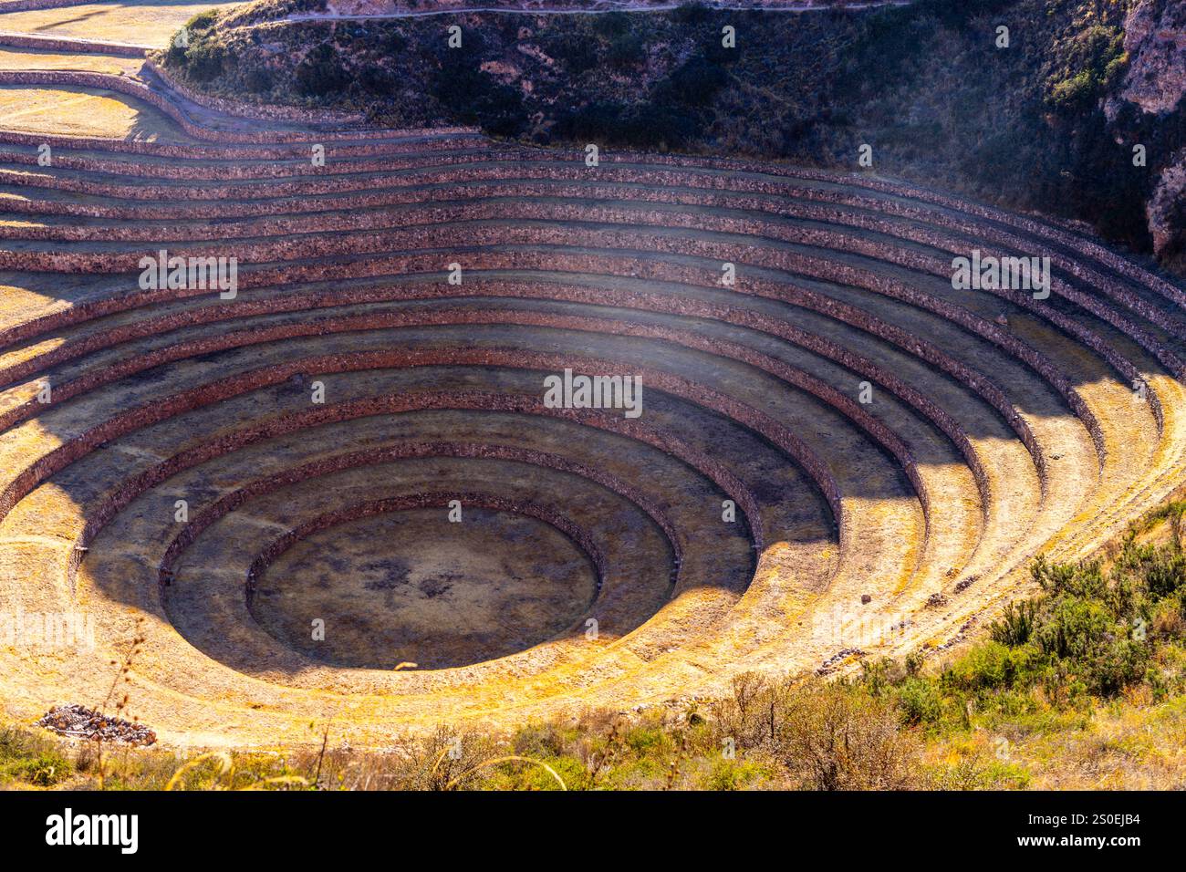 Circular terracesof the Inca agricultural site at Moray in Sacred ...