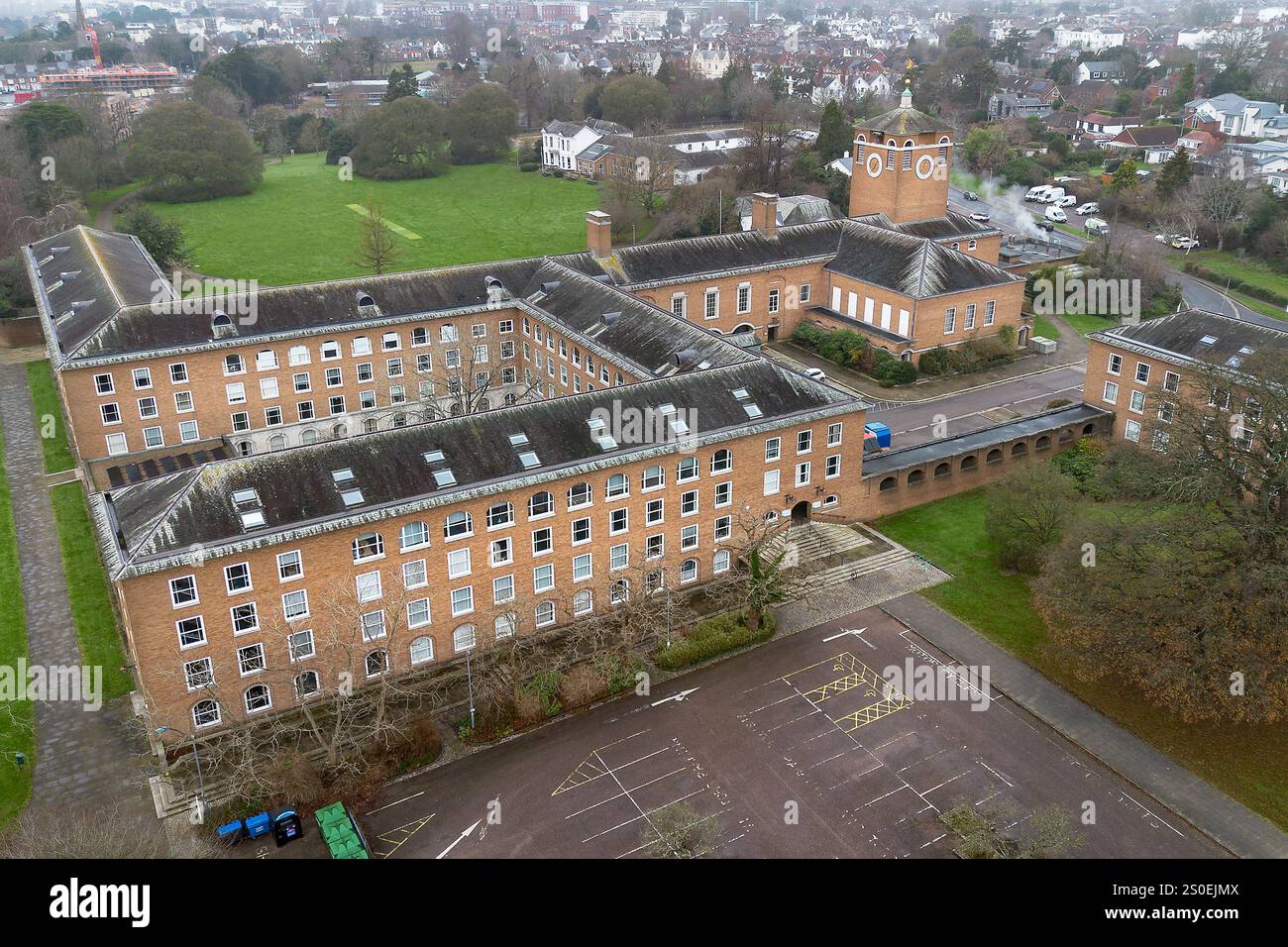 General view of County Hall in Exeter, Devon, the Headquarters and ...