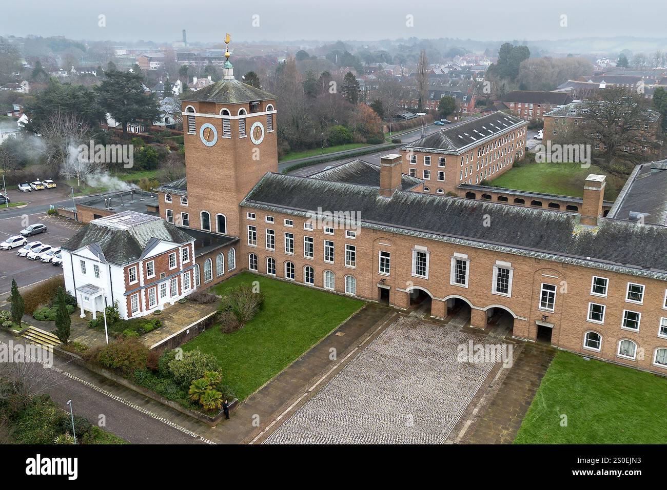 General view of County Hall in Exeter, Devon, the Headquarters and ...