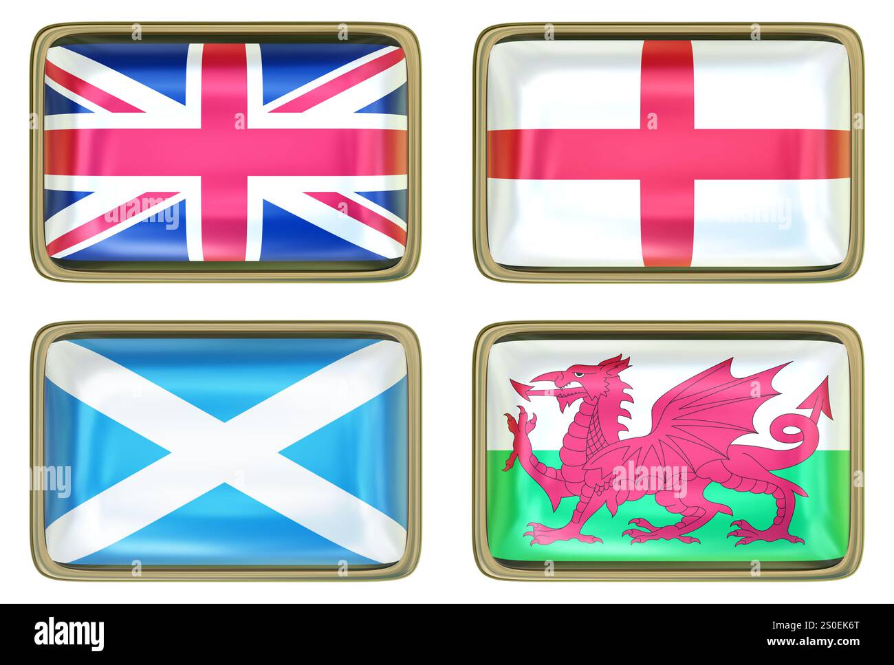 Set of UK Flags Badges isolated onthe white background Stock Photo - Alamy