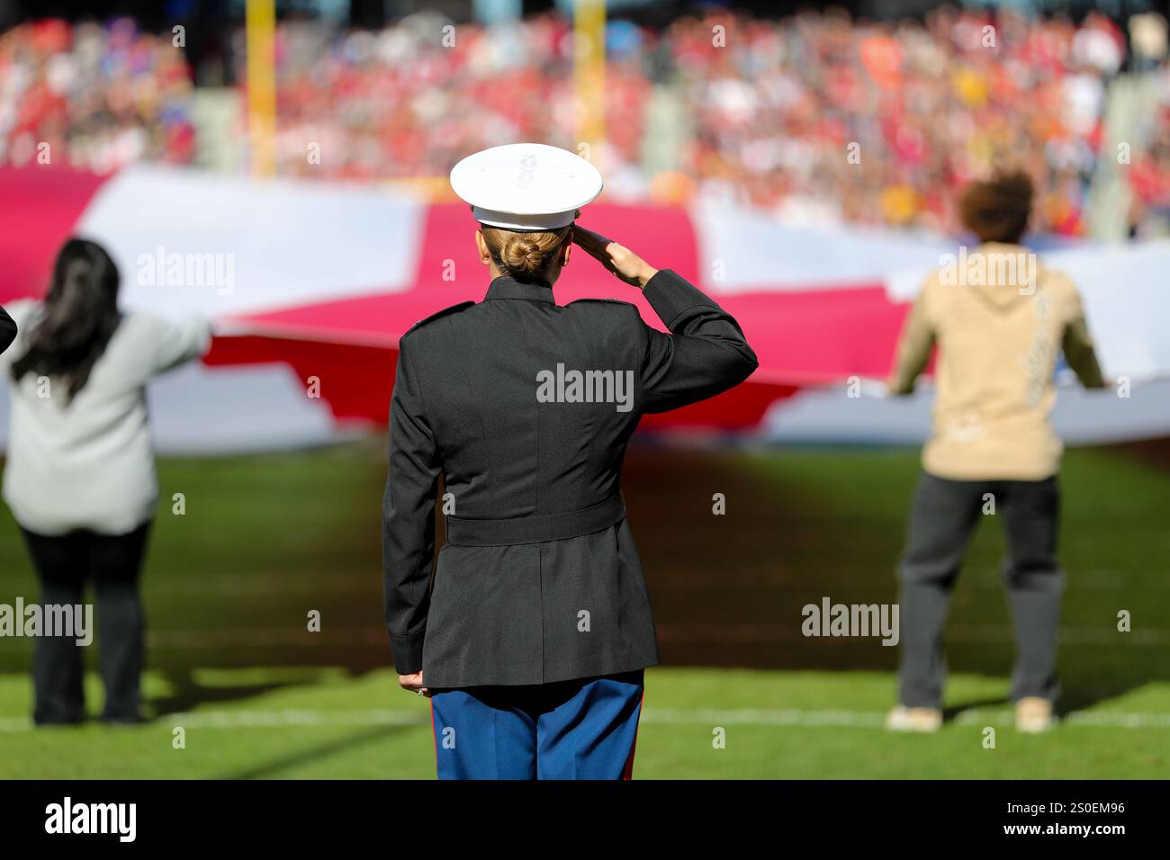 Fort Worth, Texas, USA. 27th Dec, 2024. A member of the Armed Forces ...