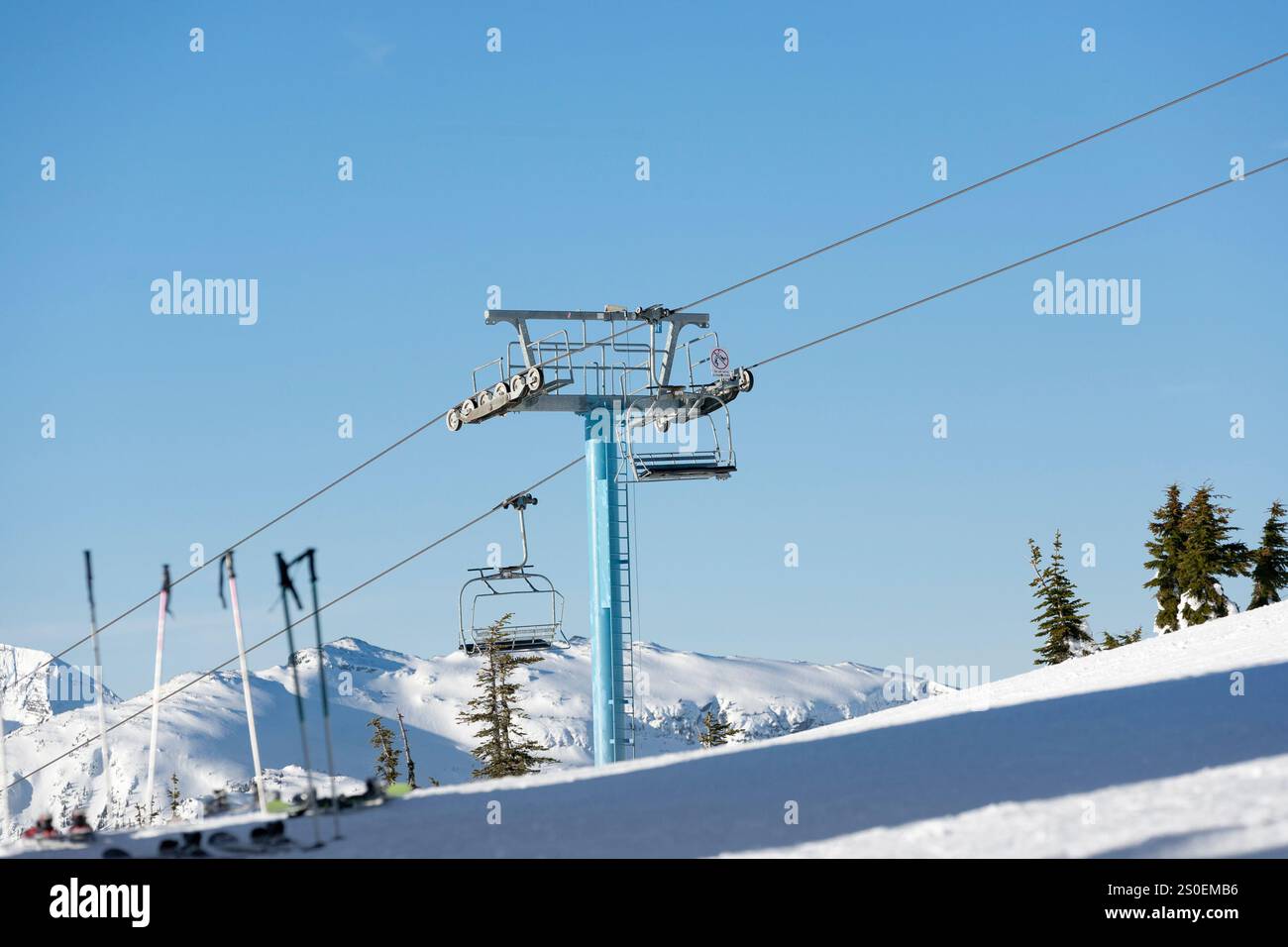 A chair lift at a ski resort Stock Photo - Alamy