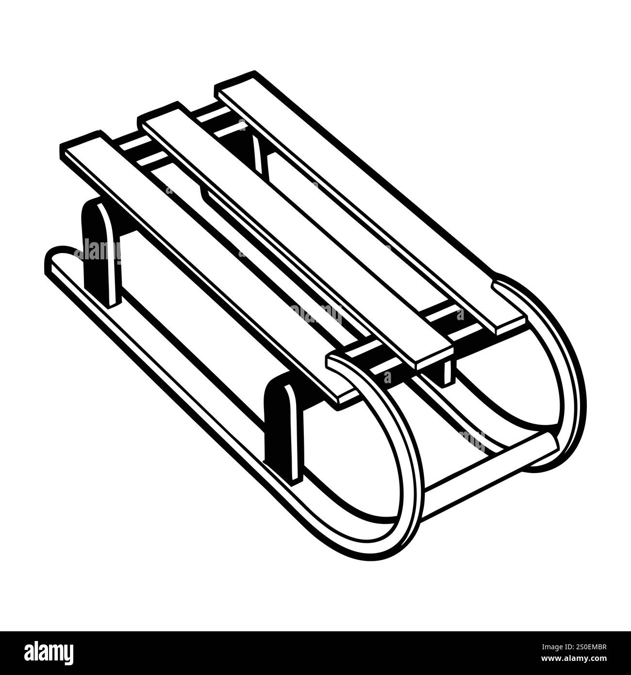 Vector hand drawn isolated winter sled. Sleigh sketch Stock Vector ...