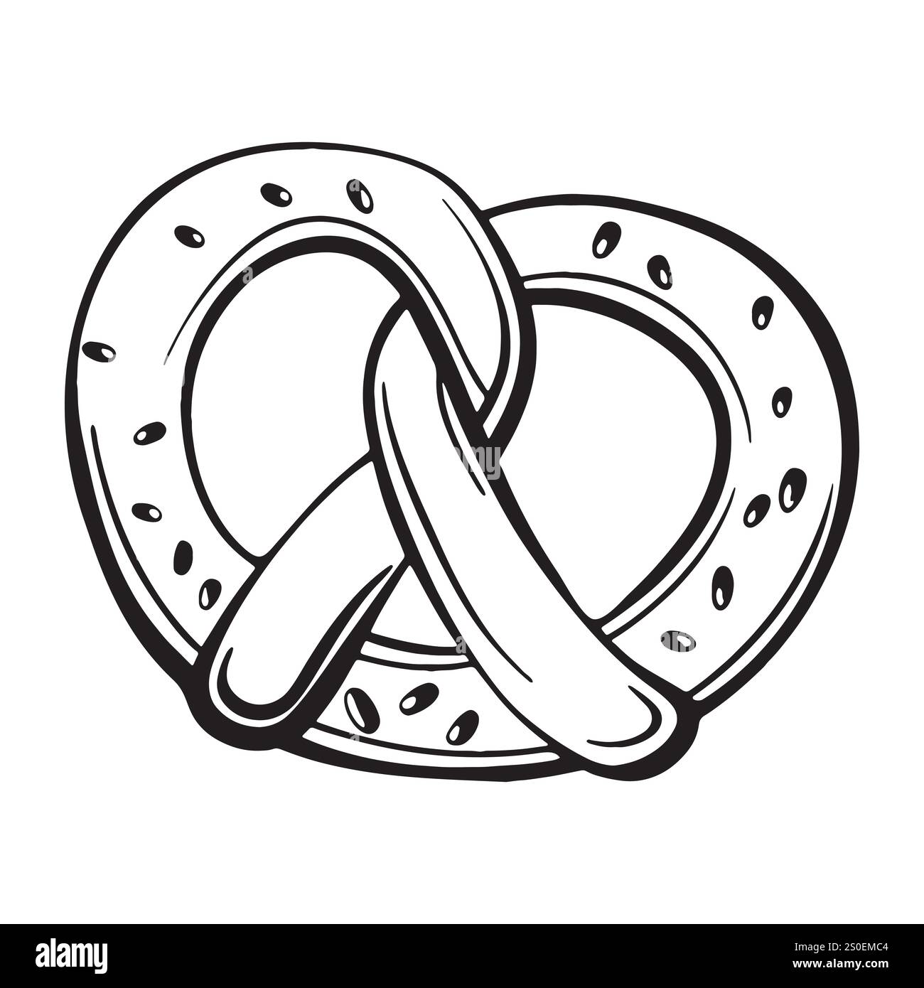 Vector hand drawn traditional German pretzel bread Stock Vector Image ...