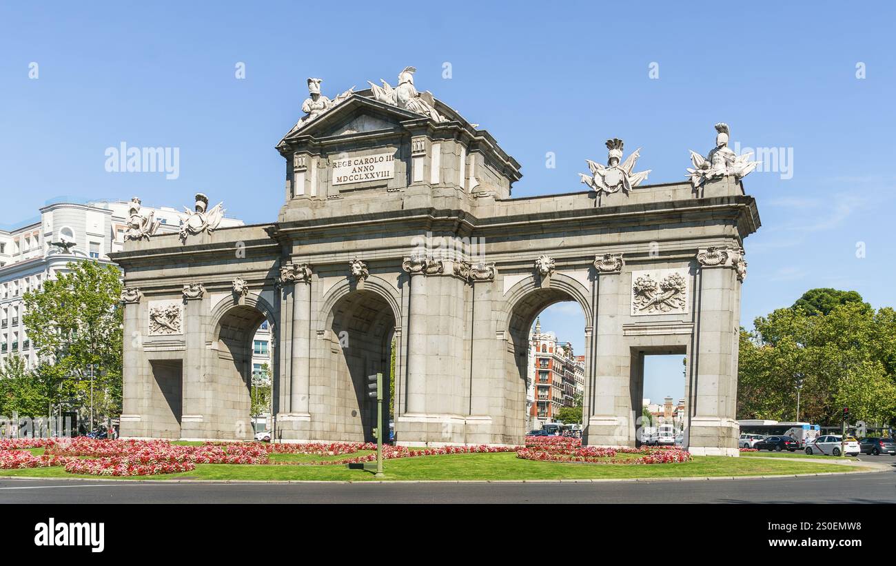 Madrid, Spain, September 21, 2016: The Puerta de Alcalá is a Neo ...
