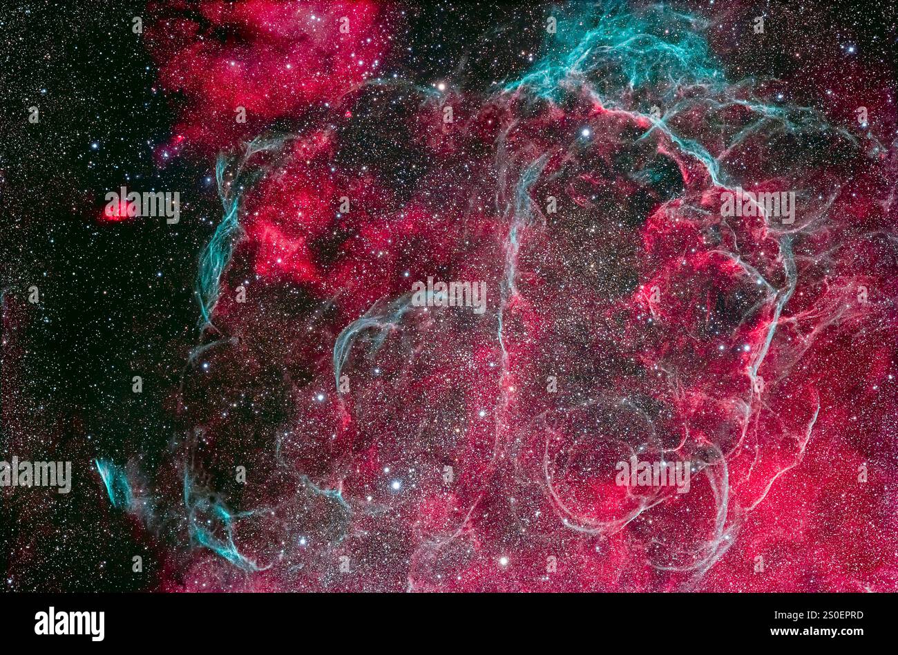 The intricate arcs and loops of the Vela Supernova Remnant Stock Photo ...