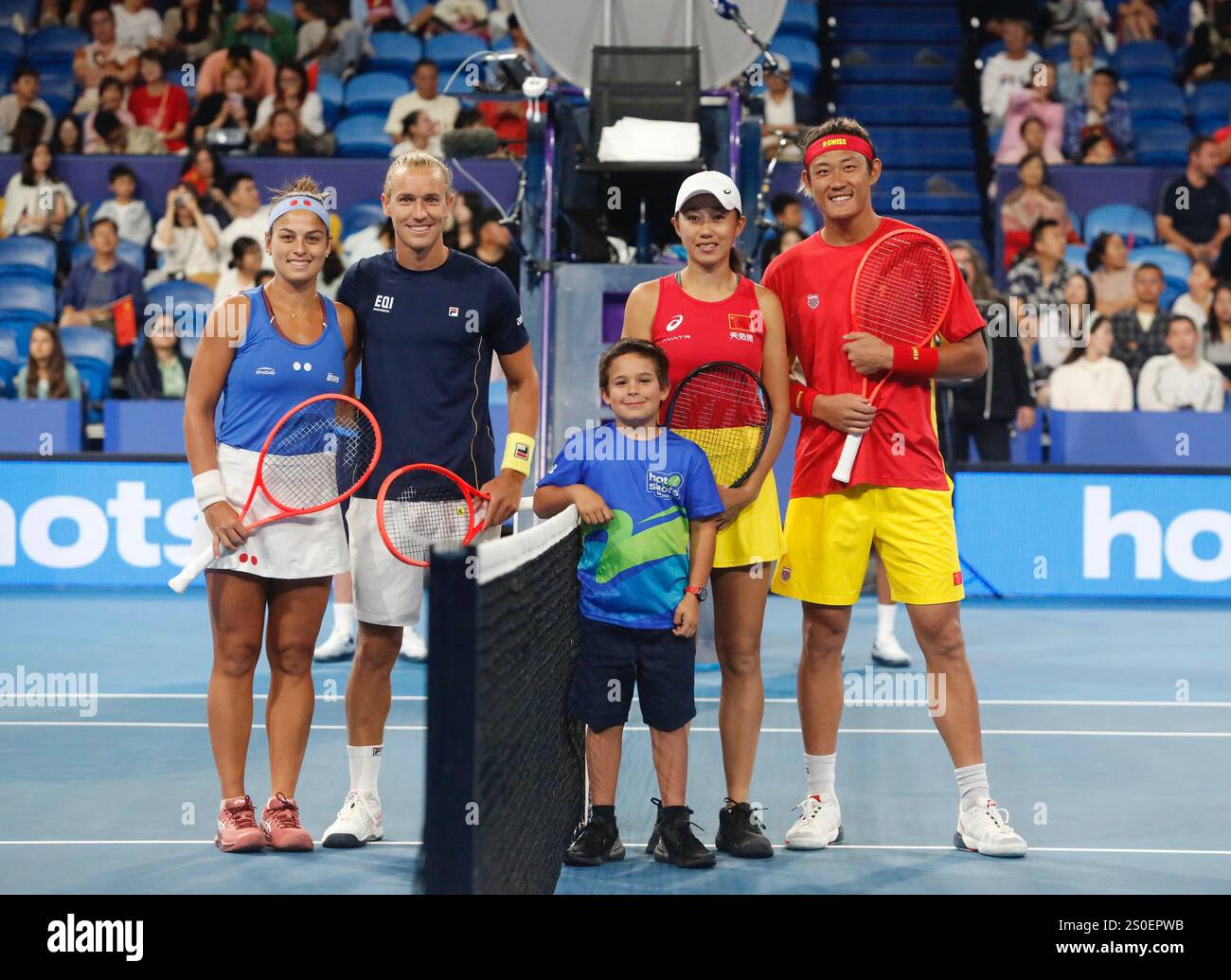 Perth, Australia. 27th Dec, 2024. Rafael Matos (2nd L)/Carolina Alves ...