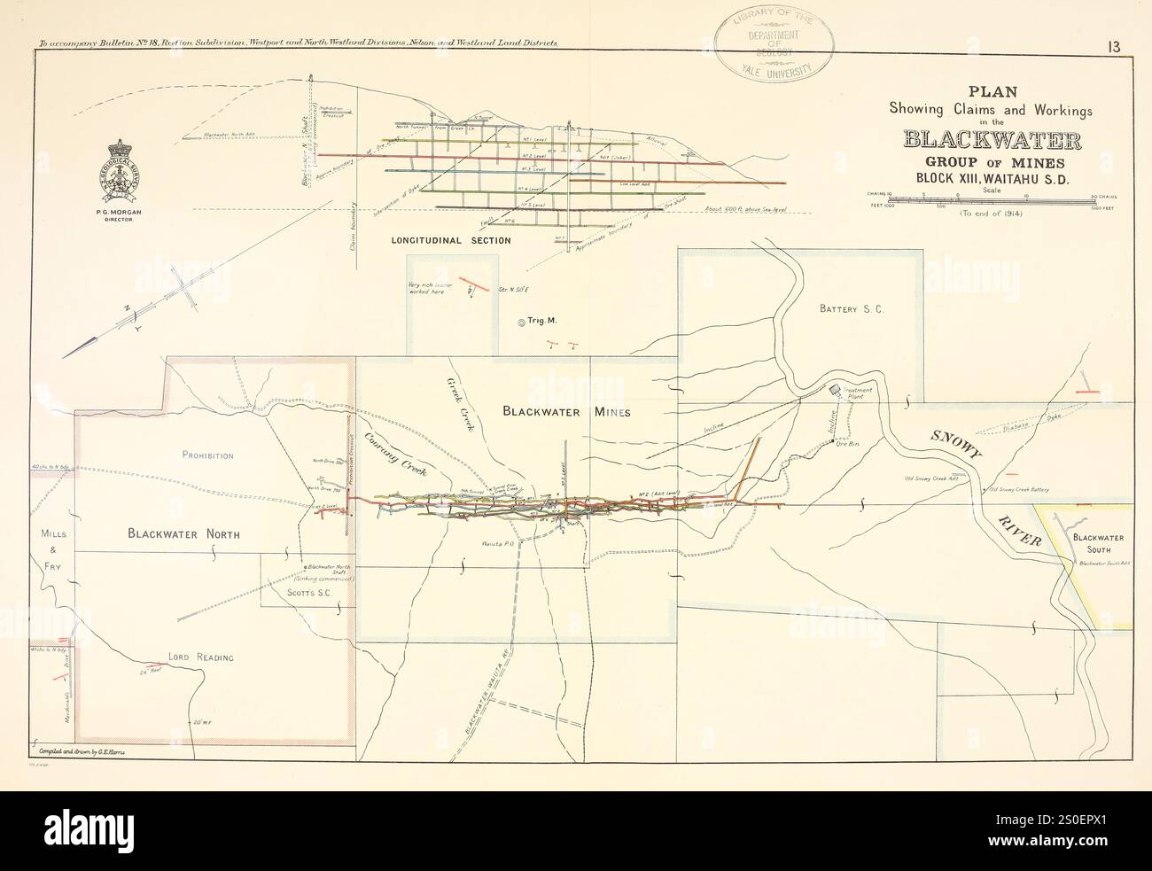 Map of the claims and working in the Blackwater group of gold mines ...