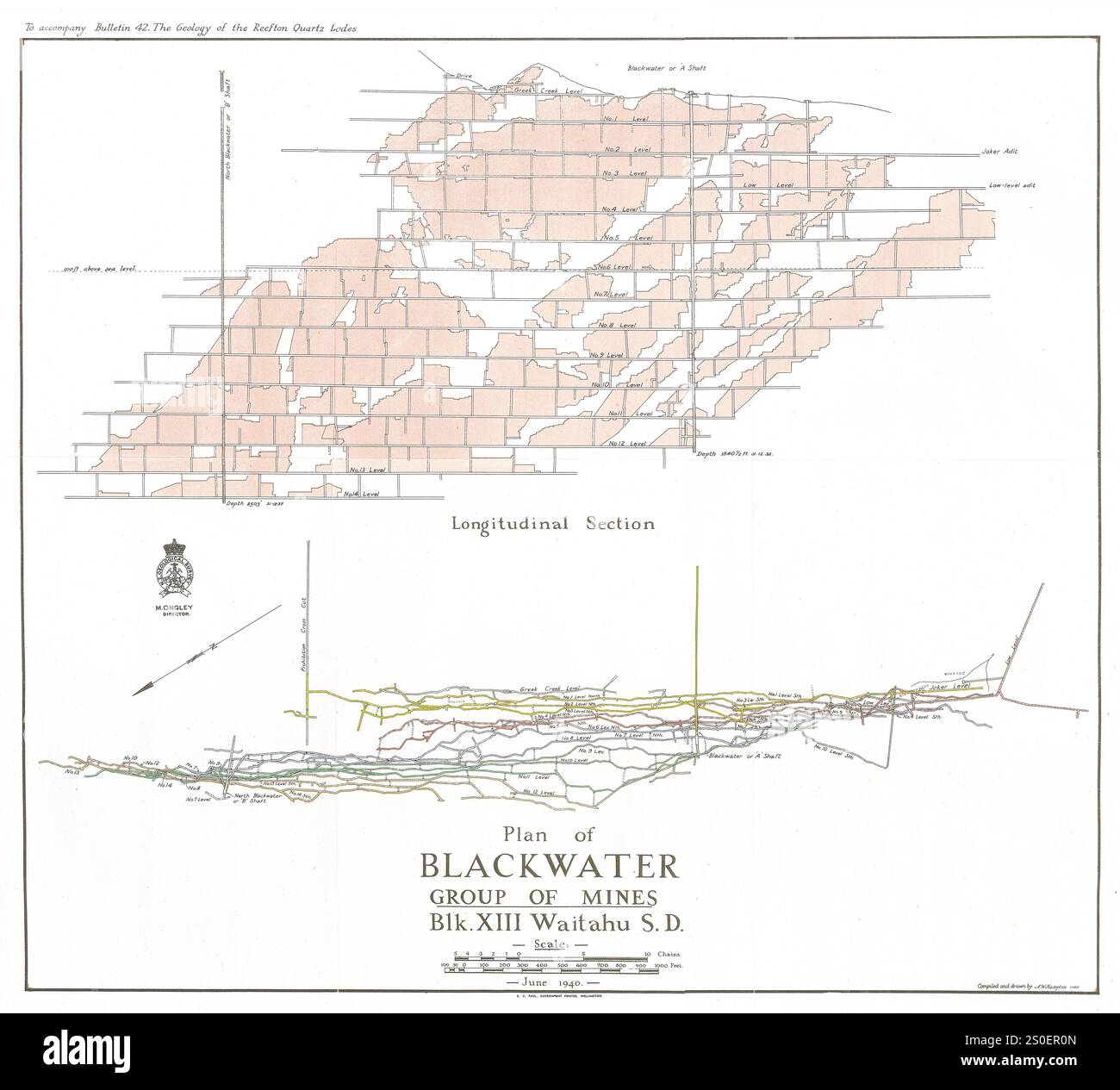 Plan of the Blackwater group of gold mines near Reefton, New Zealand ...