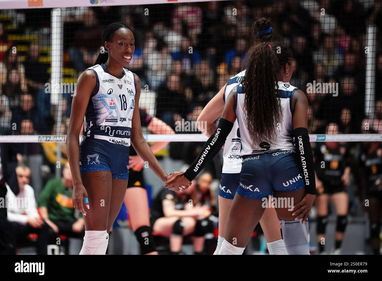 Rome, Italy. 26th Dec, 2024. Paola Egonu (L) and Myriam Sylla (R) of ...