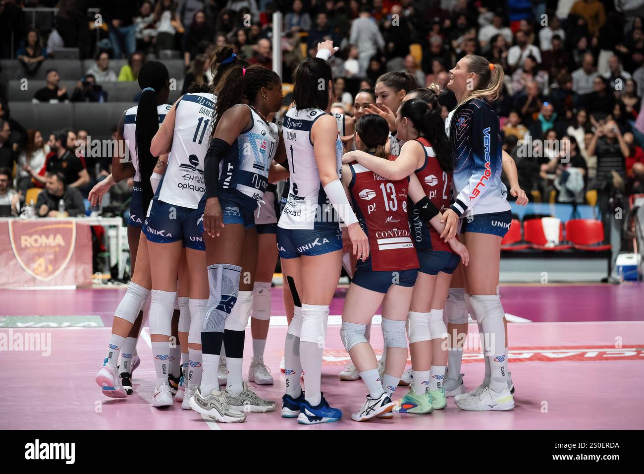 Rome, Italy. 26th Dec, 2024. Numia Vero Volley Milano Team seen during ...