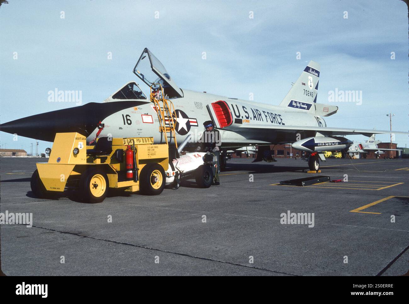 Montana ANG Crew chief loads liquid oxygen into aircraft (AF# 57-0246 ...