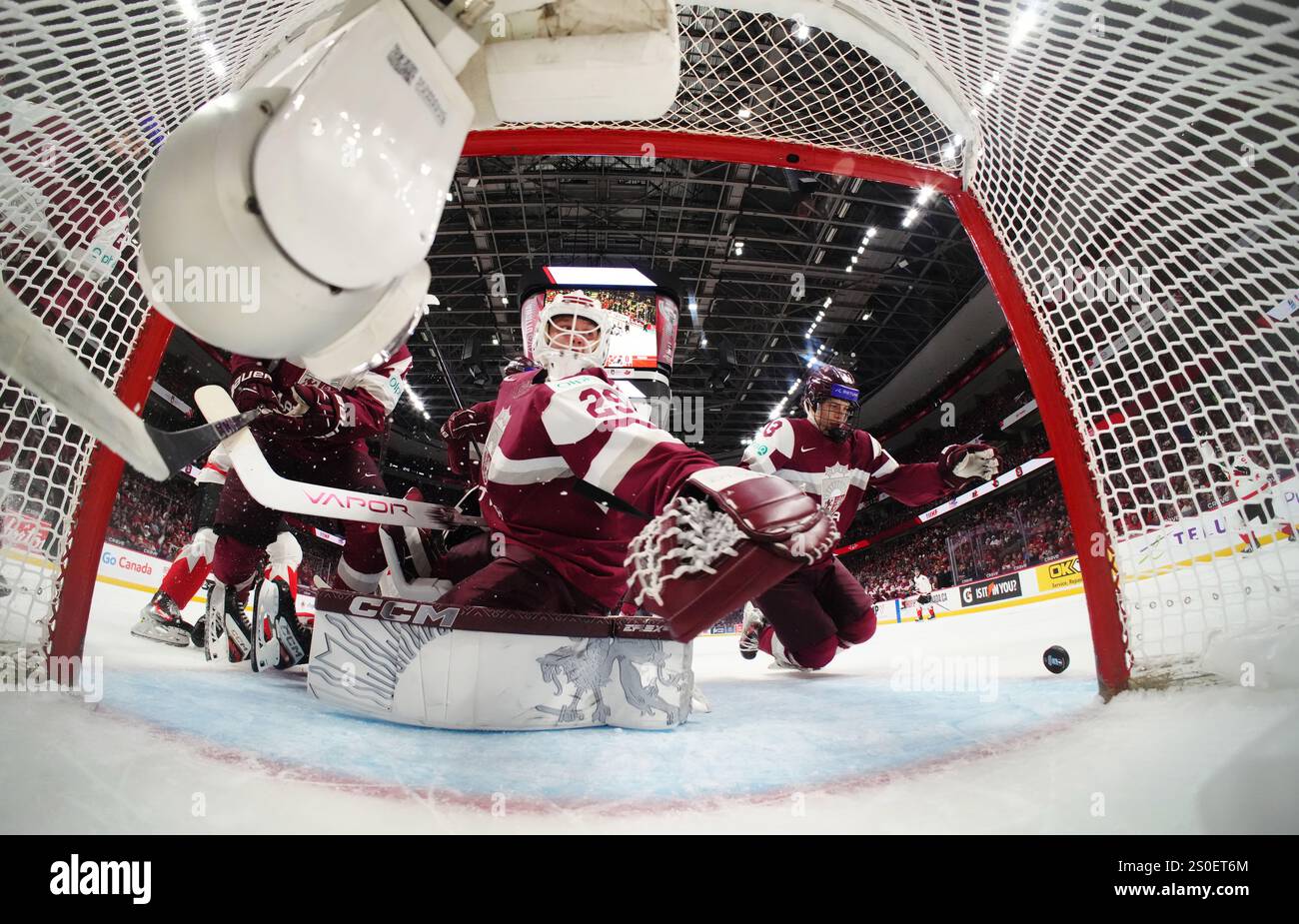 Ottawa, Canada. 27th Dec, 2024. Latvia goaltender Linards Feldbergs (29 ...