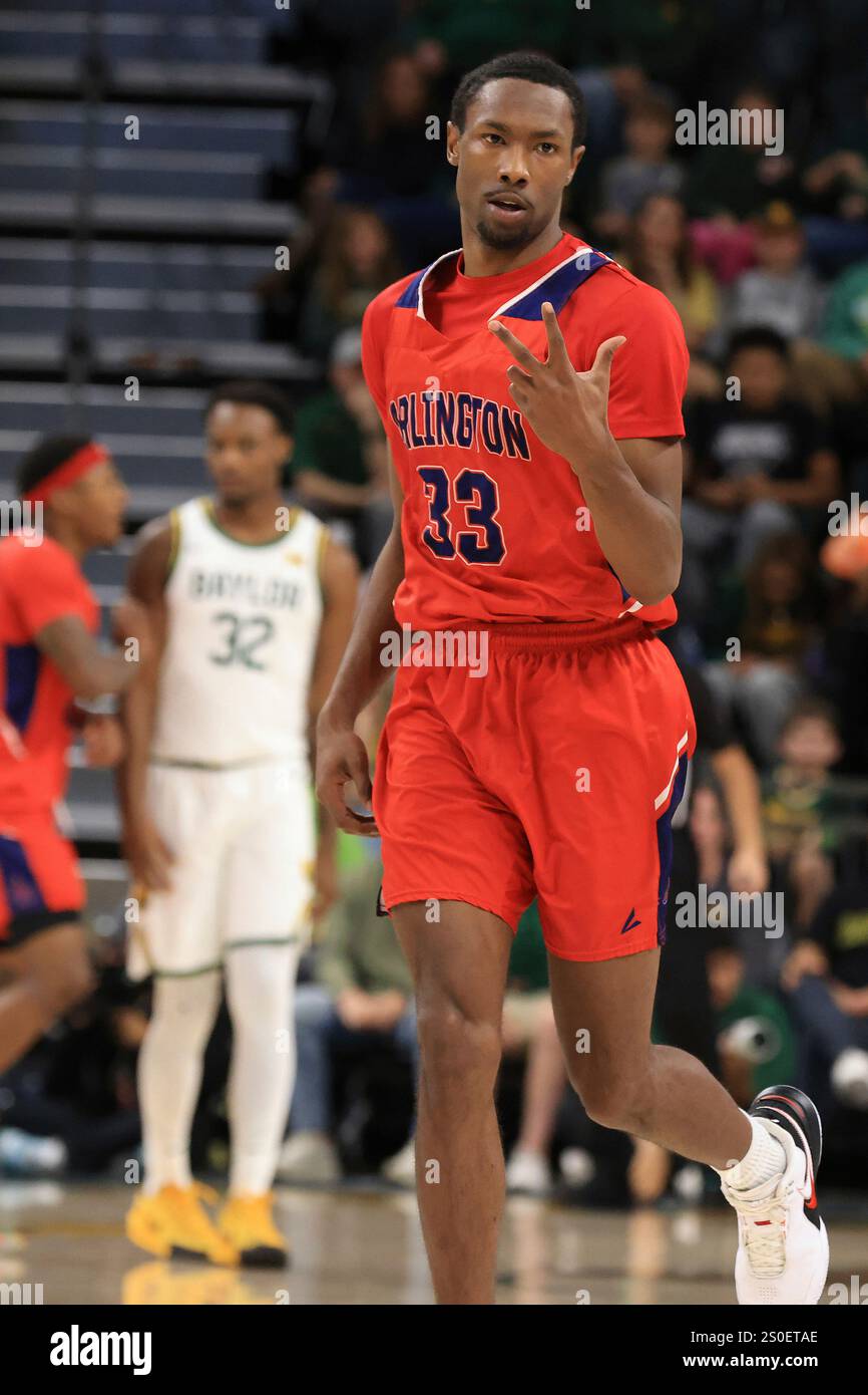 Arlington Baptist forward Eric Conner gestures after making a 3-point ...