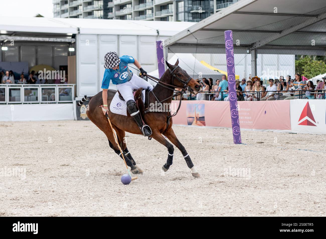 Miami Beach , USA-November 17. 2024: Polo players play at the World ...